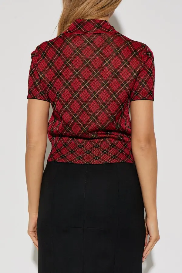 Alexander McQueen Checked Pattern Polo Shirt