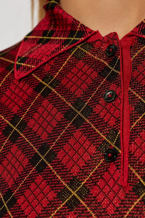 Alexander McQueen Checked Pattern Polo Shirt