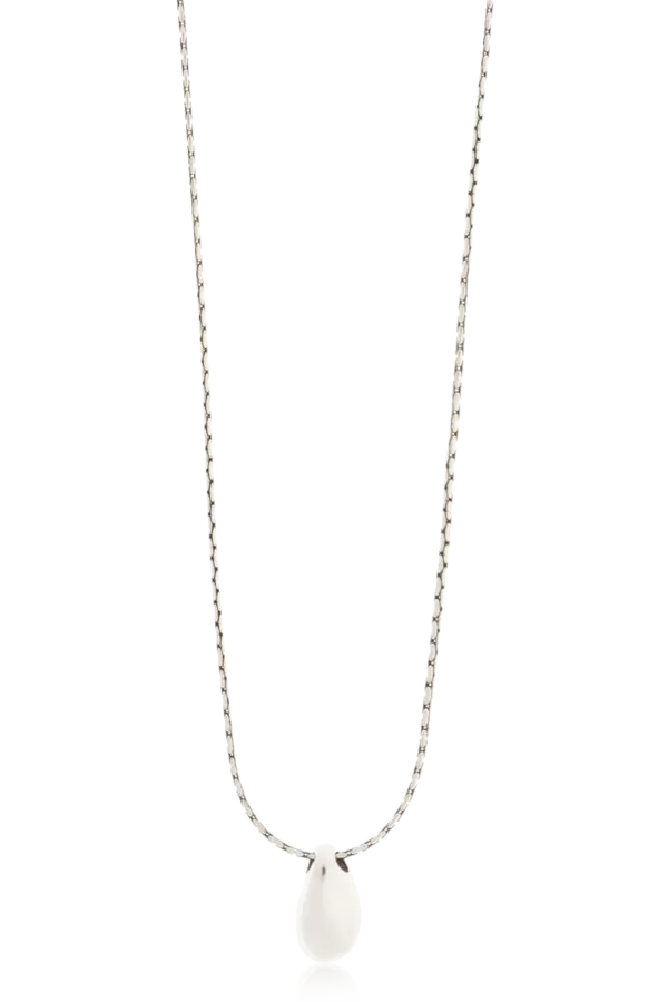 Isabel Marant Brass Necklace With Smooth Drop - Silver