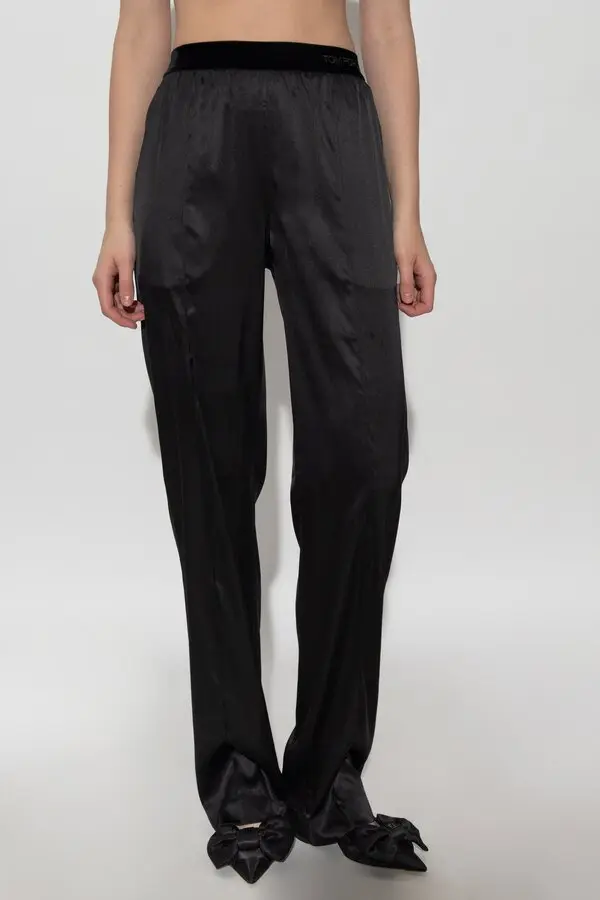 TOM FORD Silk Trousers - Black