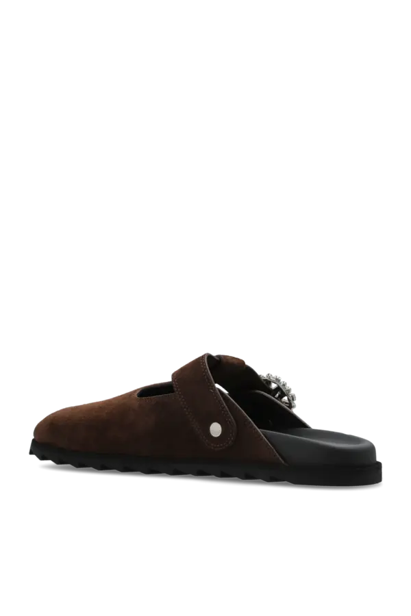 ROGER VIVIER Suede Slides - Brown