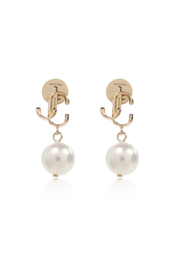 JIMMY CHOO Earrings With Pearl Pendant - Gold