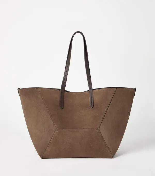 Brunello Cucinelli Medium Suede Duo Tote Bag - Brown