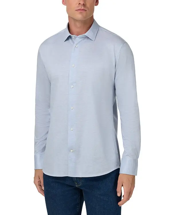 Boggi Milano Regular Fit Jersey Shirt - Light Blue