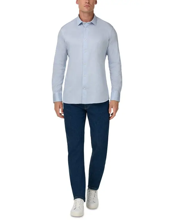 Boggi Milano Regular Fit Jersey Shirt - Light Blue