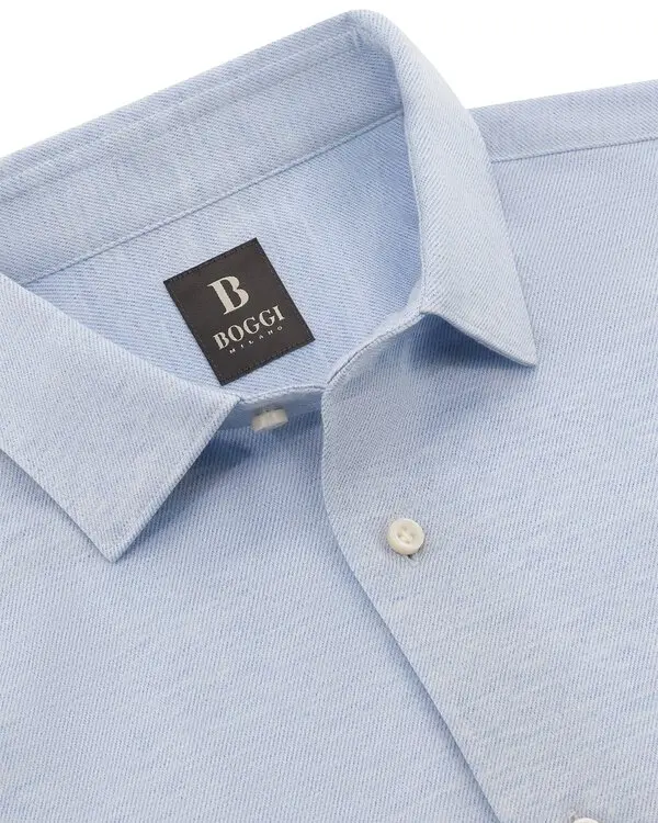 Boggi Milano Regular Fit Jersey Shirt - Light Blue