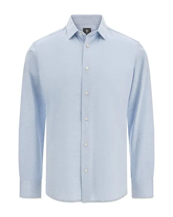 Boggi Milano Regular Fit Jersey Shirt - Light Blue