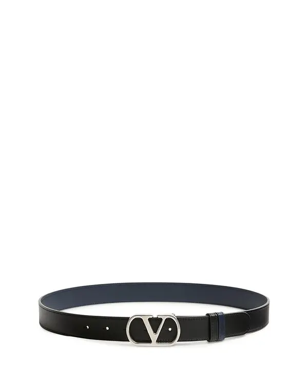 Valentino Garavani Reversible Leather Monogram Belt - Black