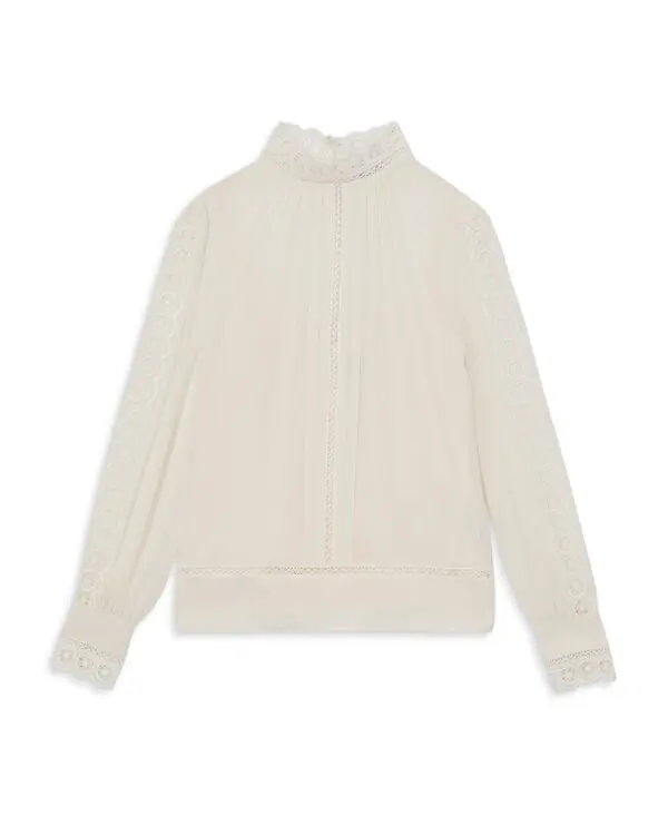REISS Lace Collar Blouse