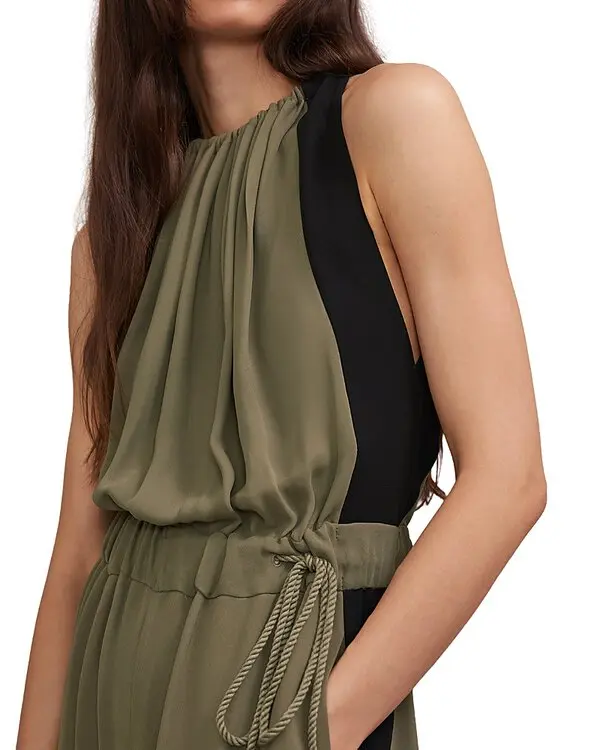 REISS Colorblocked Jumpsuit - Khaki Gree