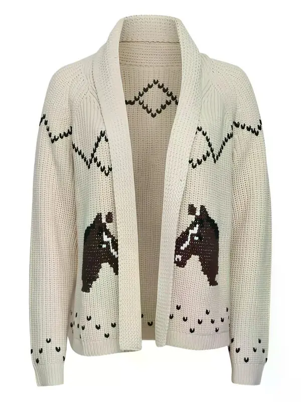 The Great. The Horse Lodge Cardigan - Neutrals