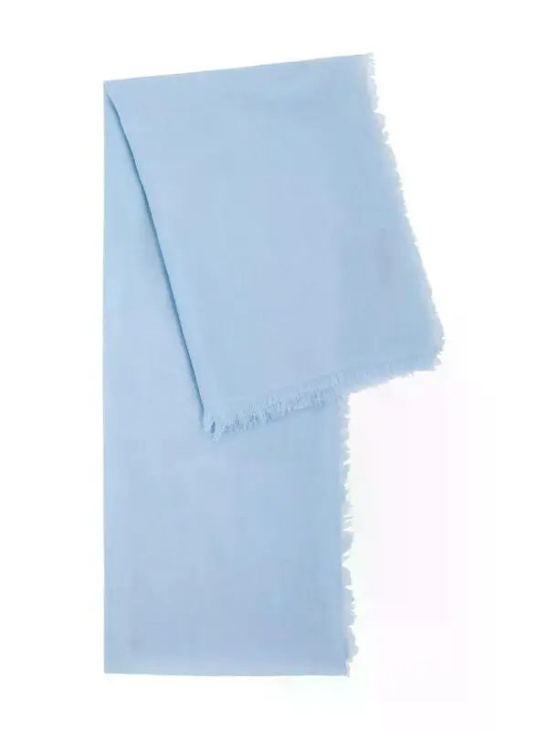 AMA PURE Fringed-trim Cashmere Scarf - Blue