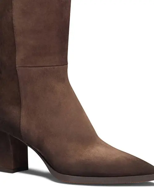 Santoni Suede Mid-heel Boot