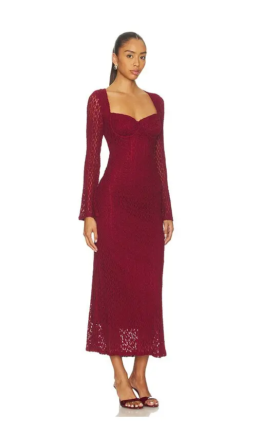 knee length dresses for ladies Ascella Dress by ASTR the Label  Pleated Satin Midi in Navy or Wine   Bandit and the Babe