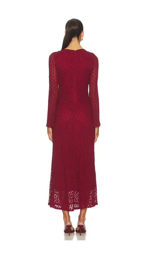 knee length dresses for ladies ASTR The Label Kyra Rhinestone Lace Top  Wine