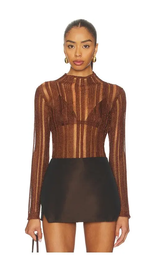 Cult Gaia Kyla Metallic Top