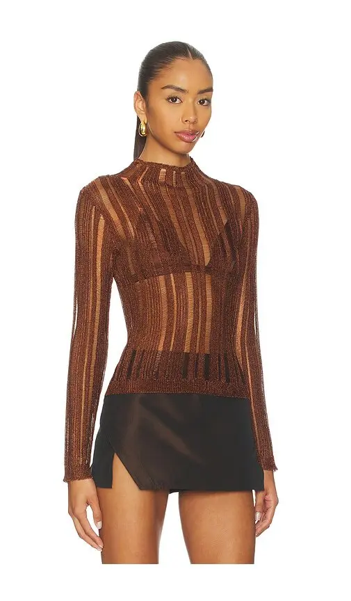 Cult Gaia Kyla Metallic Top
