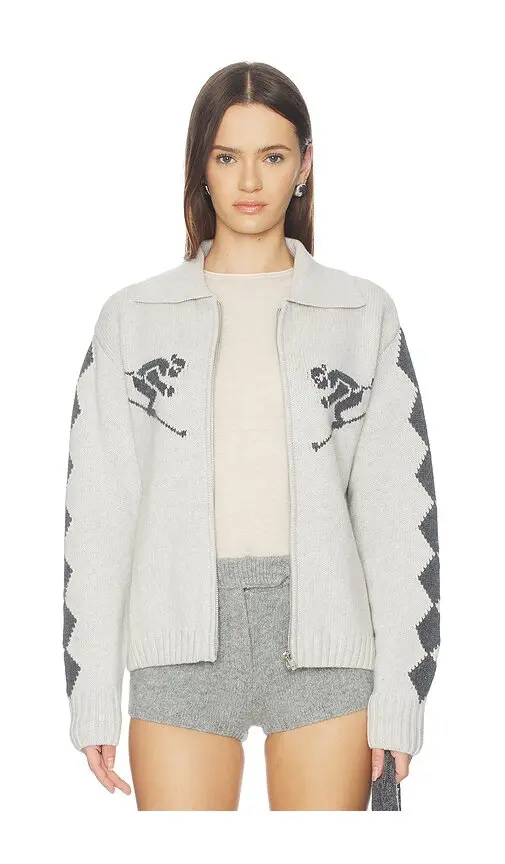 Rails Rhea Zip-up Sweater With Ski Motif