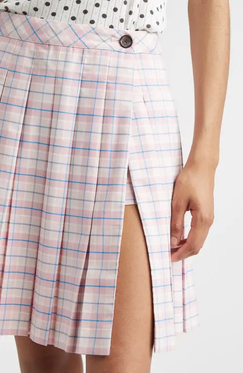 Sandy Liang Plaid Pleated Knee-length Skort