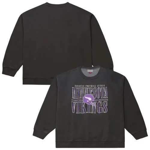 Mitchell & Ness Minnesota Vikings Downtown Crew Vintage Logo Sweatshirt