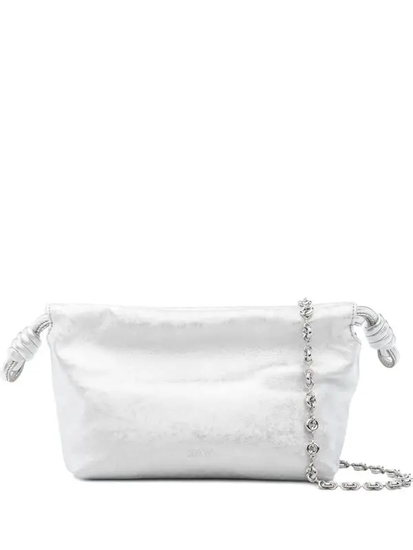 Loewe Flamenco Mini Leather Clutch - Silver