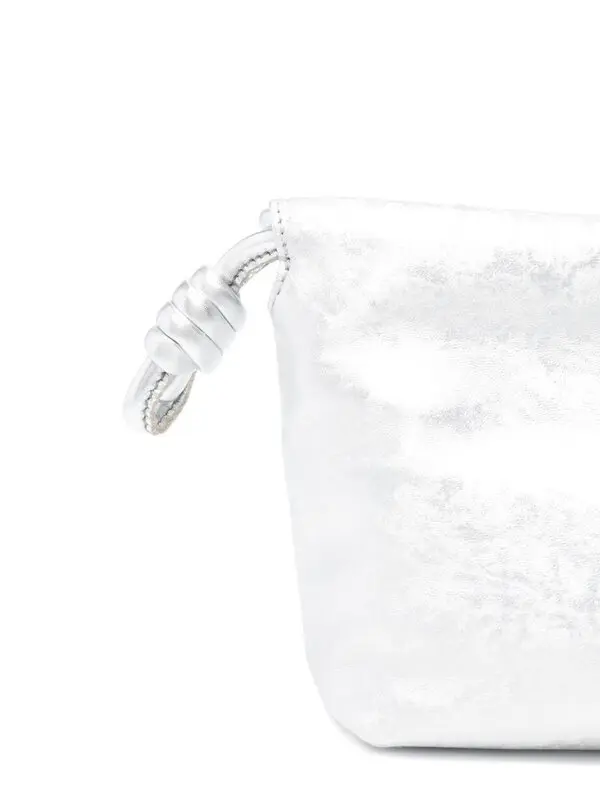 Loewe Flamenco Mini Leather Clutch - Silver