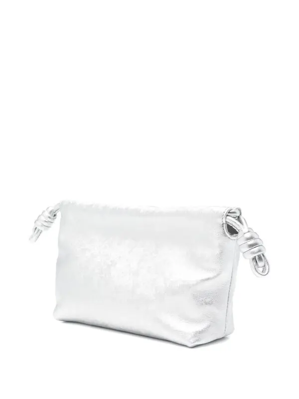 Loewe Flamenco Mini Leather Clutch - Silver