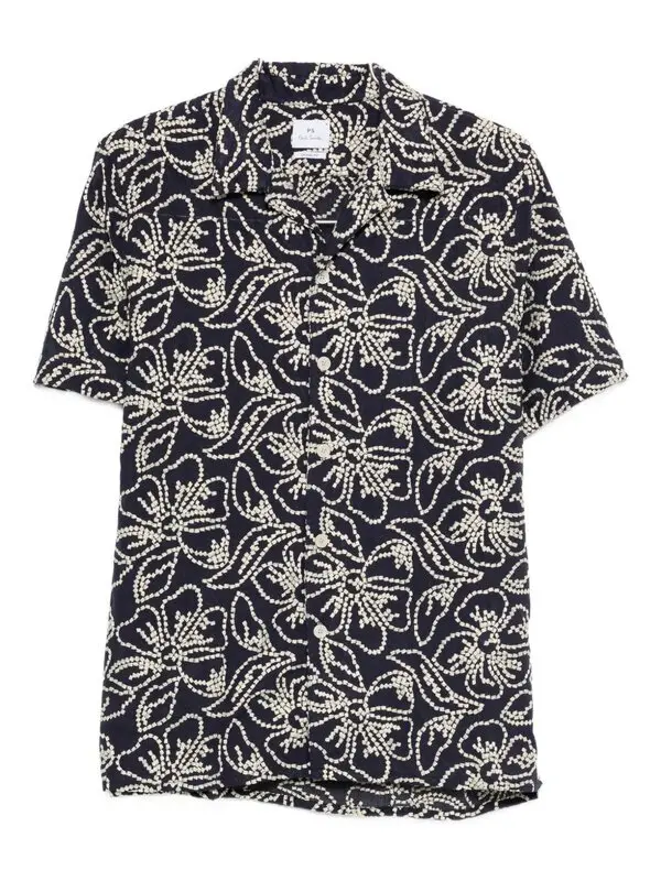 Paul Smith Cotton Blend Printed Shirt - Blue