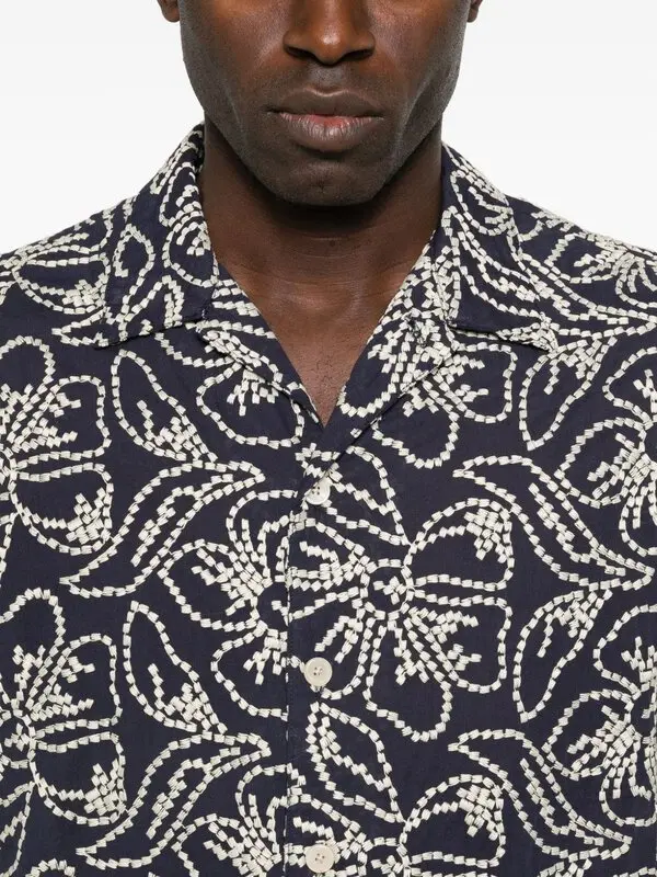 Paul Smith Cotton Blend Printed Shirt - Blue