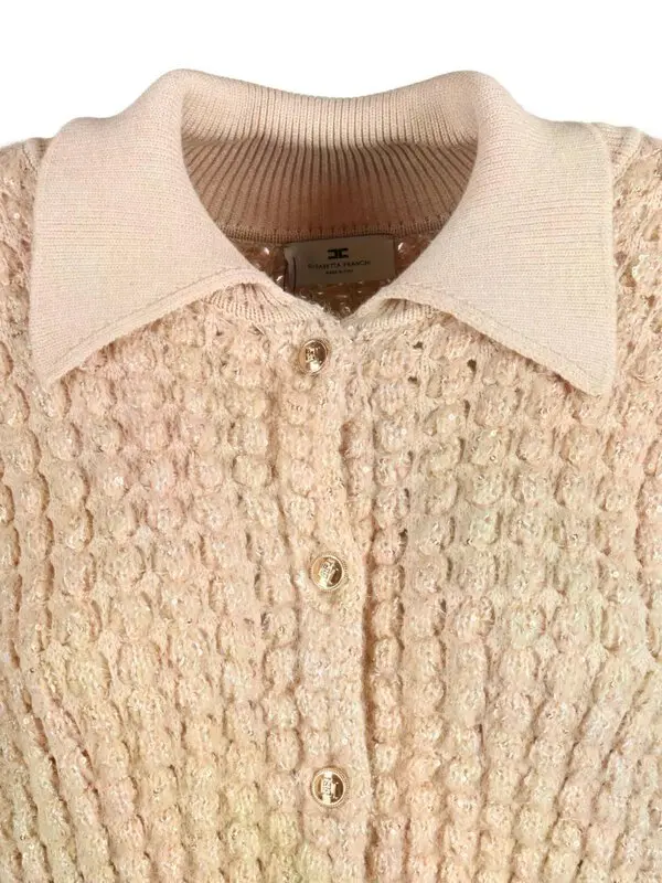Elisabetta Franchi Textured Knit Cardigan - Neutrals