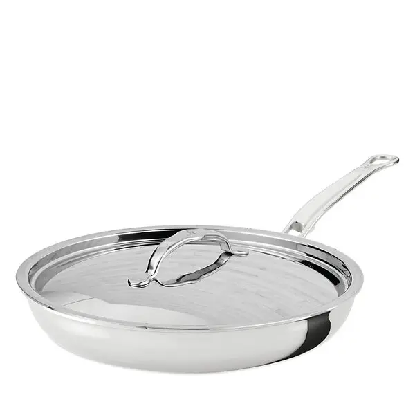 HESTAN Probond Luxe 11 Polished Professional Clad Stainless Steel Skillet With Lid - Silver