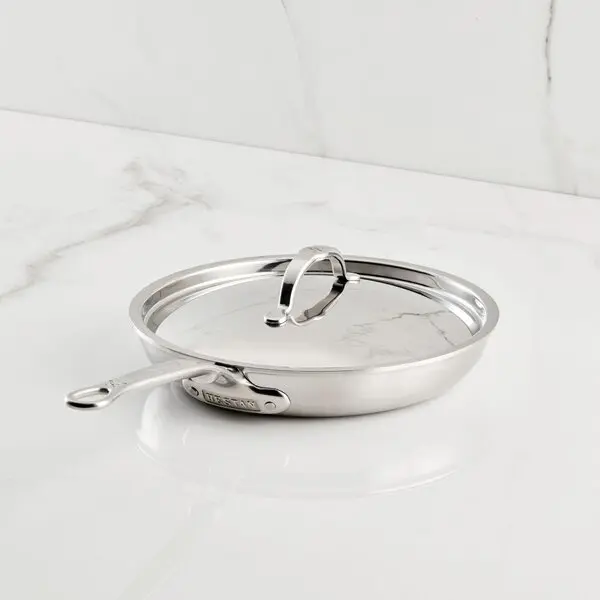 HESTAN Probond Luxe 11 Polished Professional Clad Stainless Steel Skillet With Lid