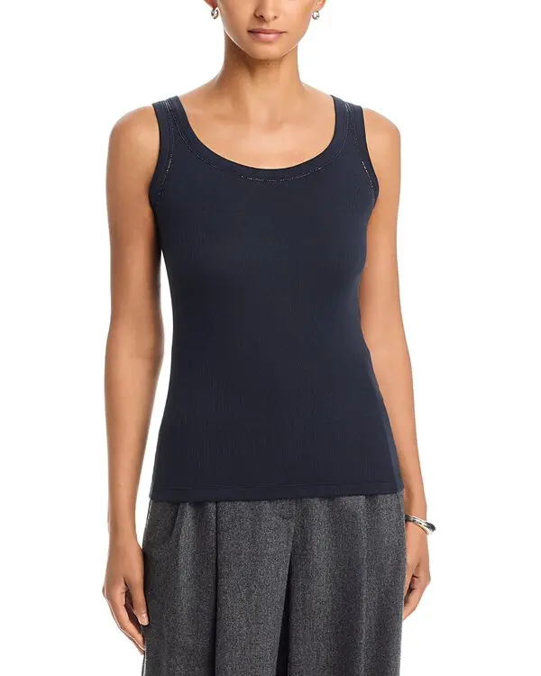 Fabiana Filippi Embellished Tank Top - Navy