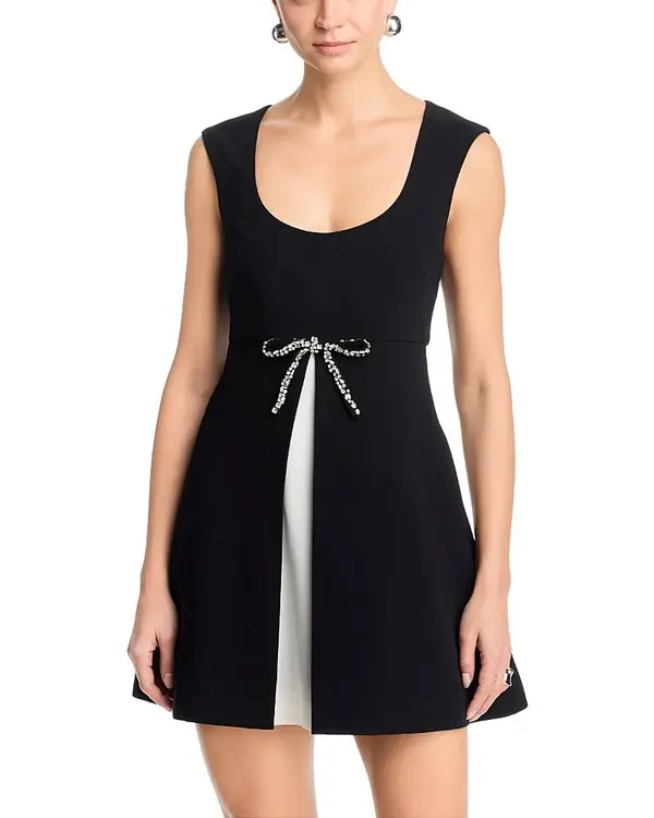 Cinq À Sept Jo Bow Dress - Black/ivory