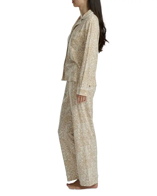 Splendid Notch Collar Pajama Set - Tonal Animal