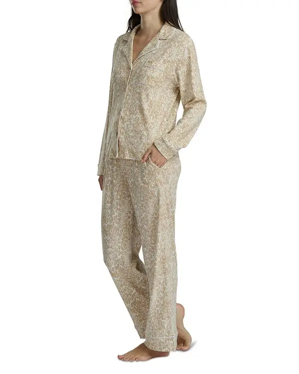 Splendid Notch Collar Pajama Set - Tonal Animal