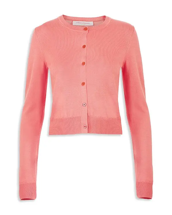 Carolina Herrera Long Sleeve Crewneck Cardigan - Sunset