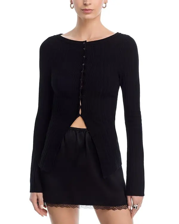 Free People East Side Crewneck Cardigan Sweater