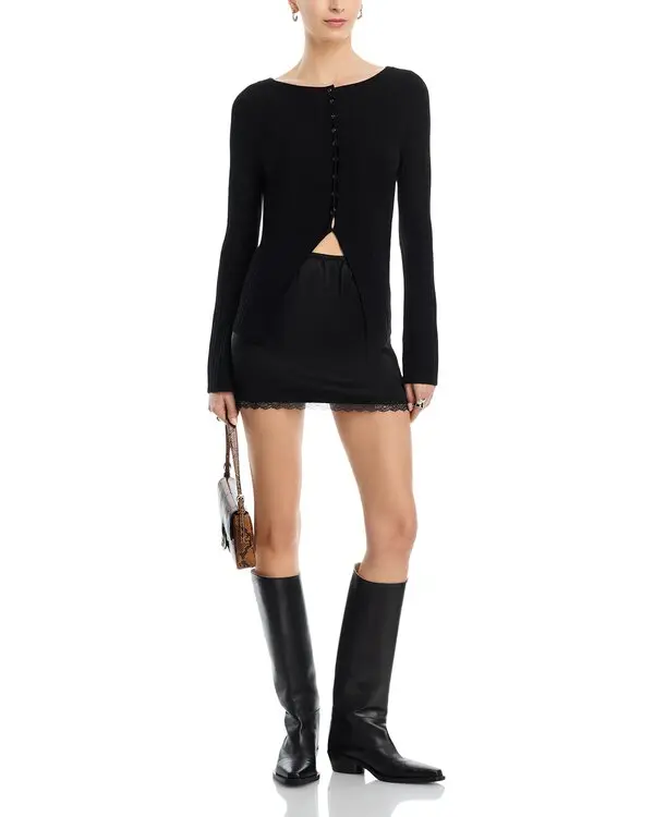 Free People East Side Crewneck Cardigan Sweater
