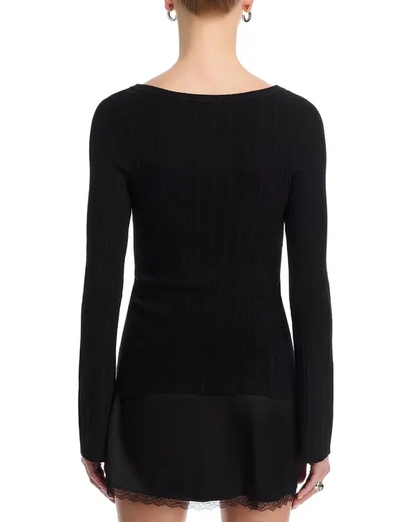 Free People East Side Crewneck Cardigan Sweater