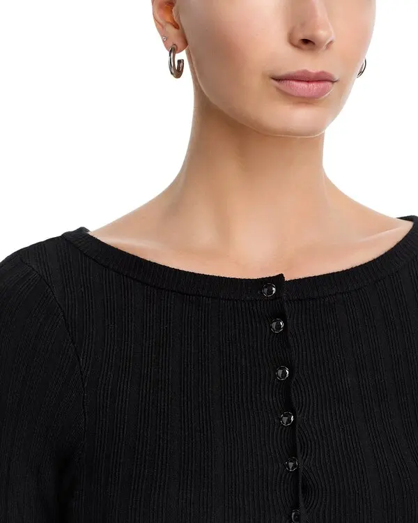 Free People East Side Crewneck Cardigan Sweater