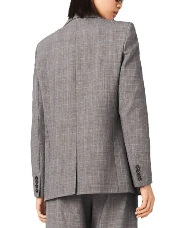 Maje Checked Oversized Blazer