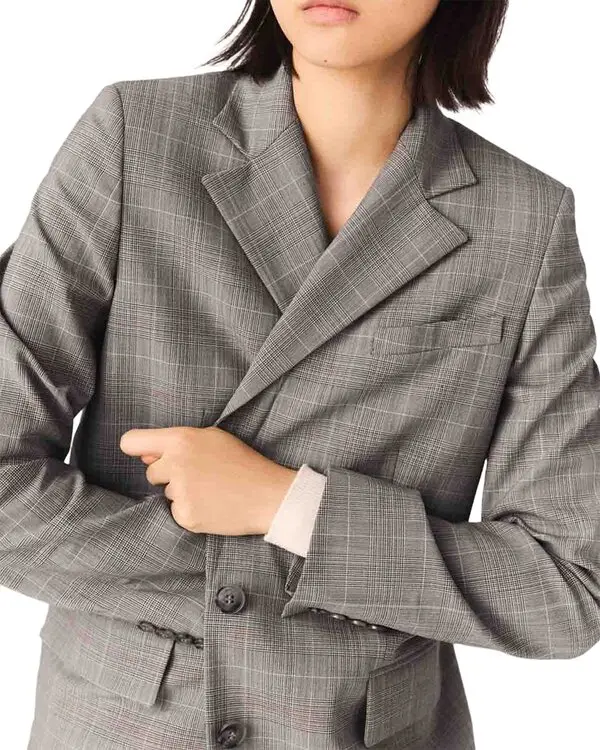 Maje Checked Oversized Blazer