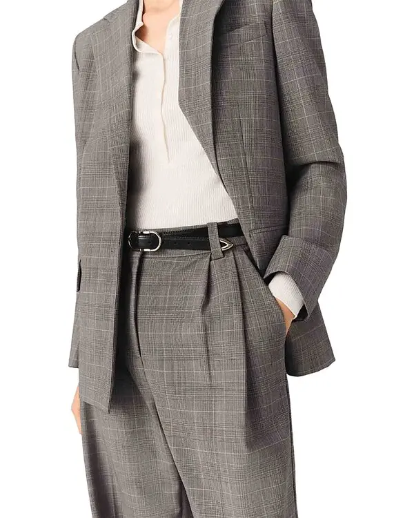 Maje Checked Oversized Blazer