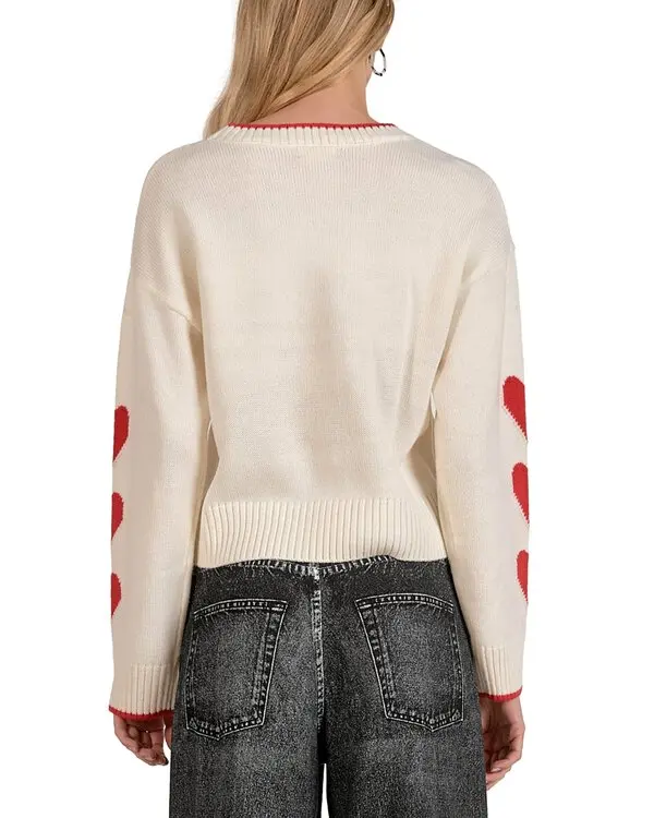 Elan Crewneck Heart Sleeve Sweater