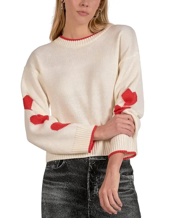 Elan Crewneck Heart Sleeve Sweater