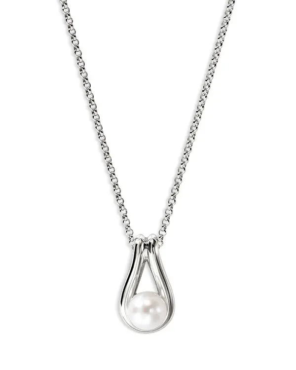John Hardy Sterling Surf Pearl Pendant Necklace - Silver