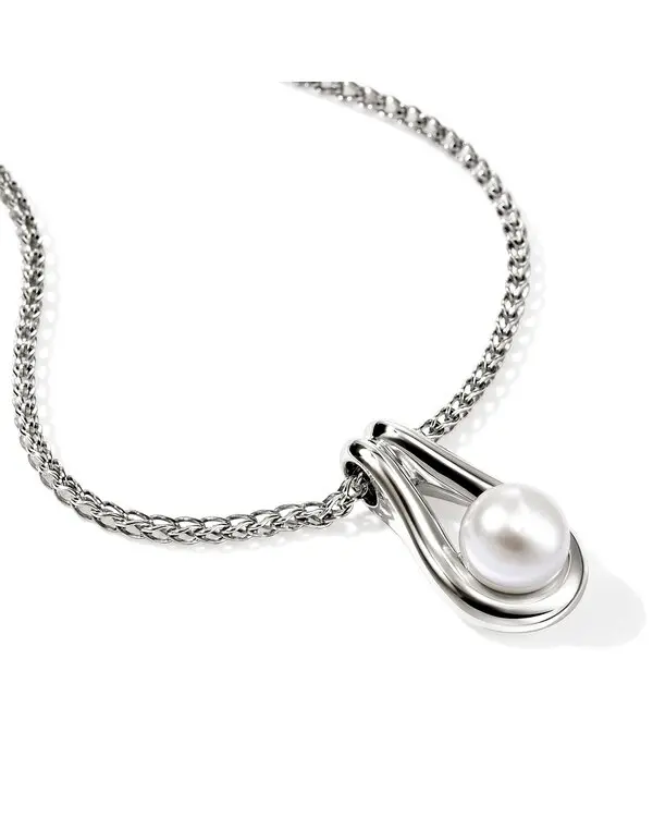 John Hardy Sterling Surf Pearl Pendant Necklace - Silver