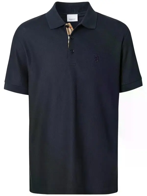 Burberry Logo-embroidered Polo Shirt - Blue