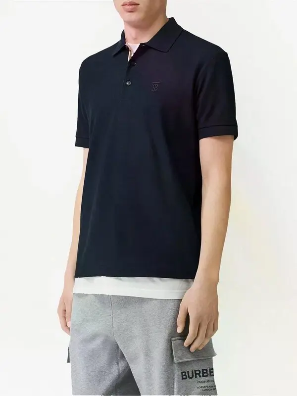 Burberry Logo-embroidered Polo Shirt - Blue